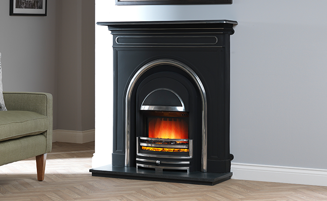 ashbourne polished | cast iron fireplaces | electric combination